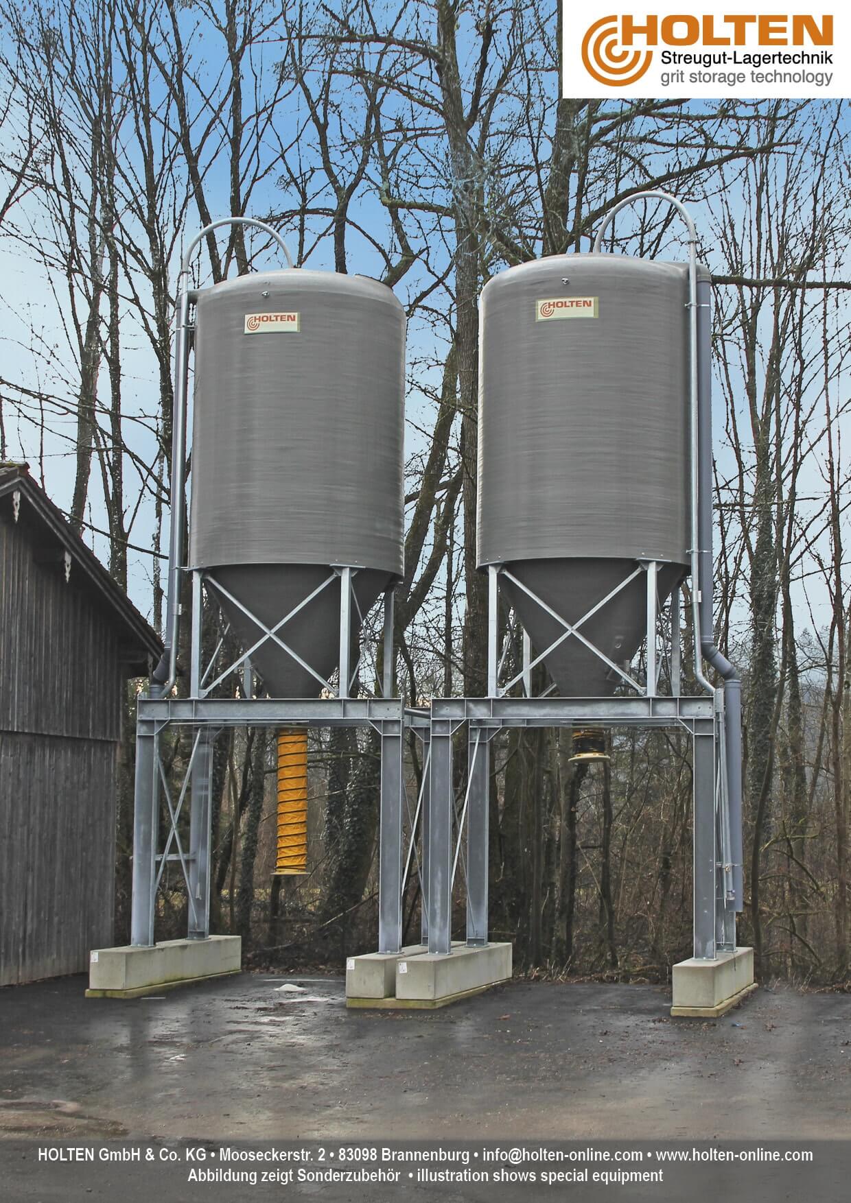 Mobile Silos GFK/Stahl | 20 + 25 + 30m³ | HOLTEN Online